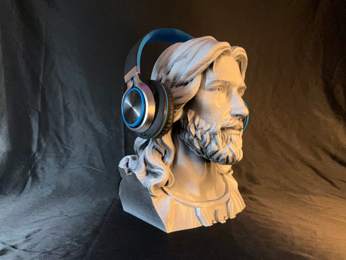 Jesus Christ Headphone Stand! "Black and White Fade" Headset Rack, Son ...